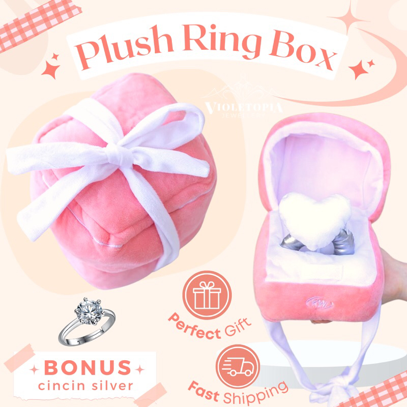 Jual [FREE CINCIN] Plush Ring Box - Boneka Kotak Cincin Berlian Besar ...