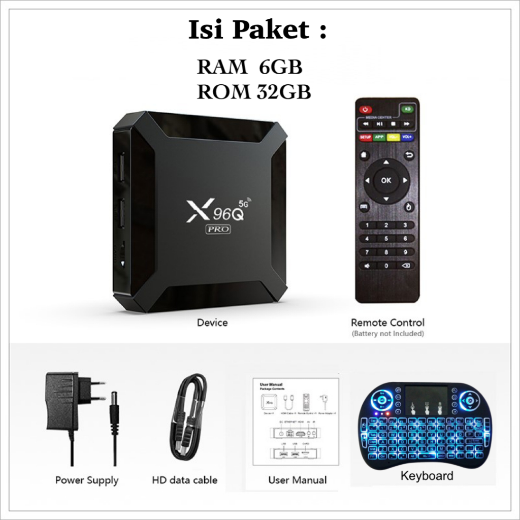 Jual Android TV Box X96Q PRO 5G 4K Ultra HD Smart TV Box Media Player ...