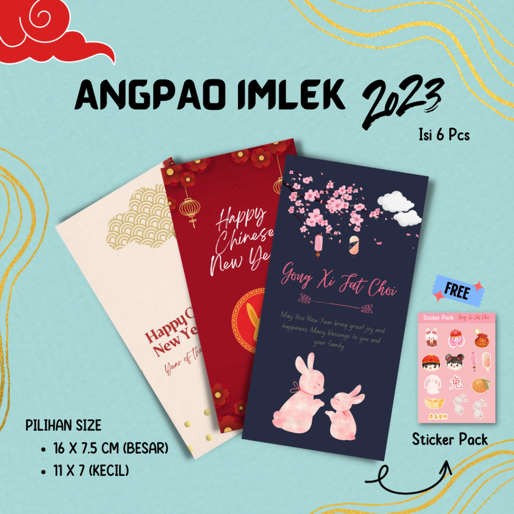 Jual AMPLOP Angpao Kelinci Tahun 2023 IMLEK Chinese New Year of Rabbit ...