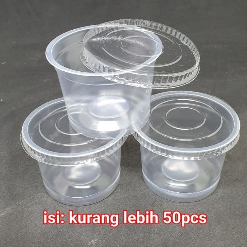 Jual Cup / Gelas Ice Cream / Pudding Bening 65 ML plus Tutup | Shopee ...