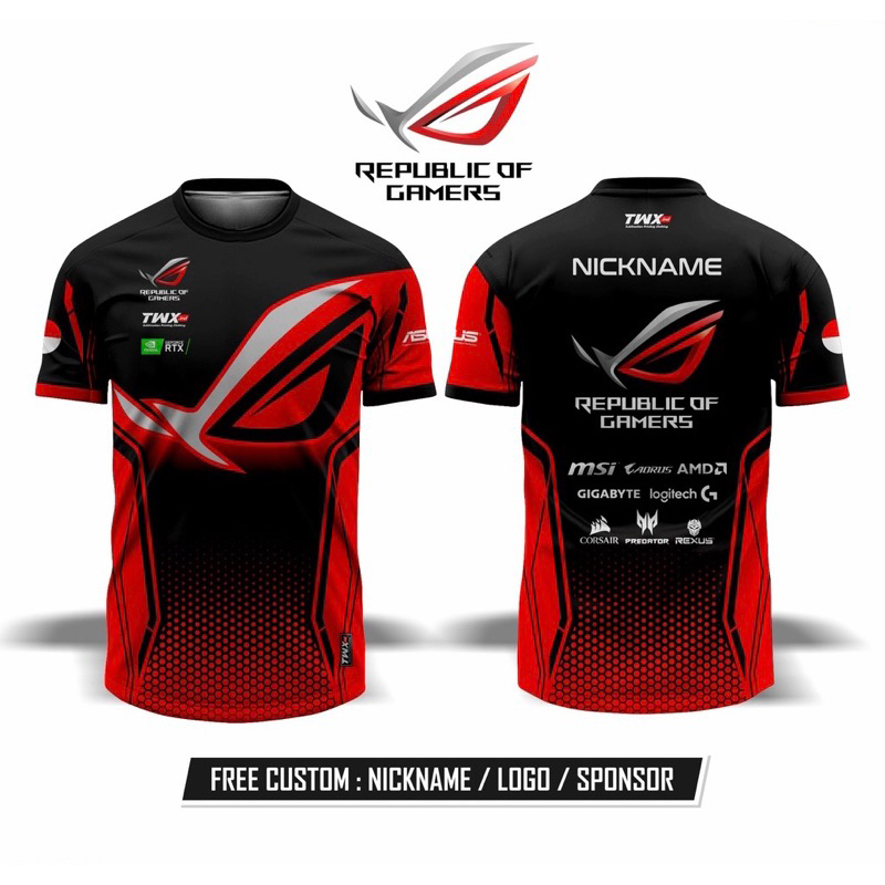 Jual Kaos Jersey Gaming Dota Esport Asus Rog pubg free fire | Shopee ...