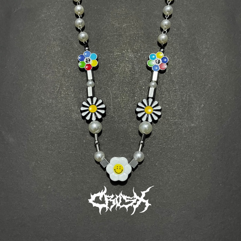 Jual KALUNG SMILEY NECKLACE / PEARL CHAIN NECKLACE / MULTILAYER PENDANT ...