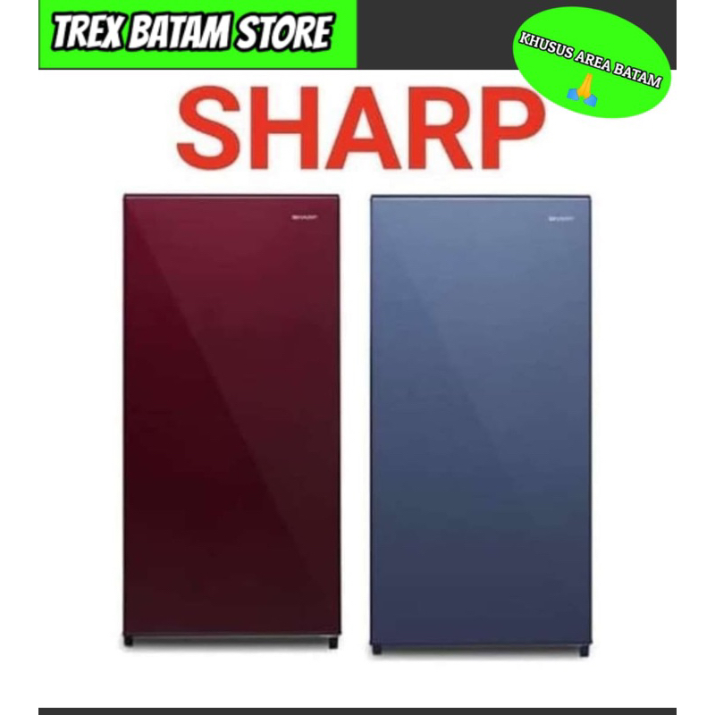 Jual SHARP SJX 165 SR/SG GLASS DOOR KULKAS 1 PINTU (BATAM) | Shopee Indonesia