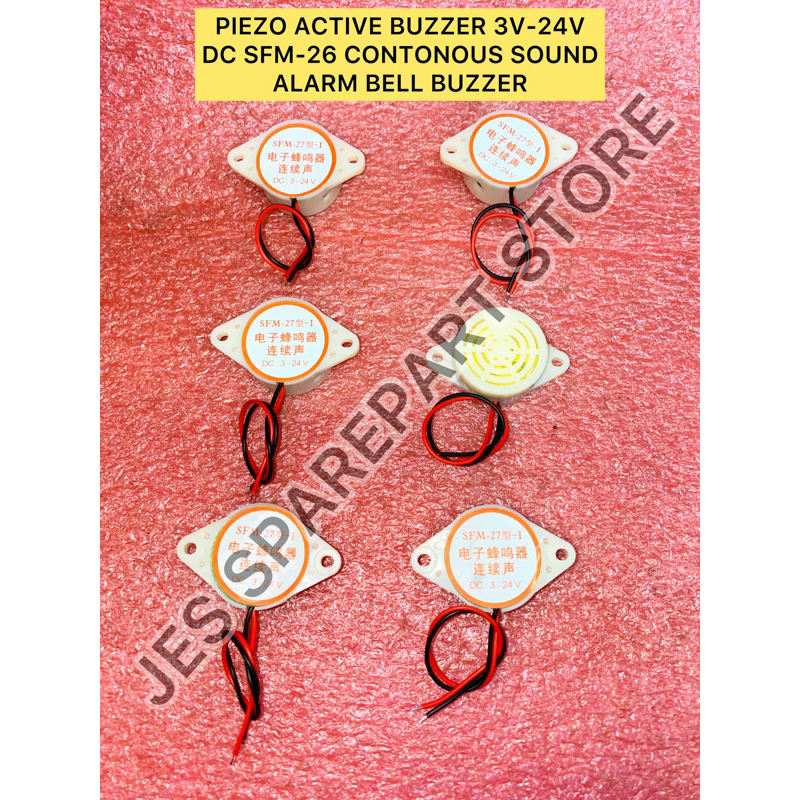 Jual PIEZO ACTIVE BUZZER 3V-24V DC SFM-26 CONTONOUS SOUND ALARM BELL BUZZER | Shopee Indonesia