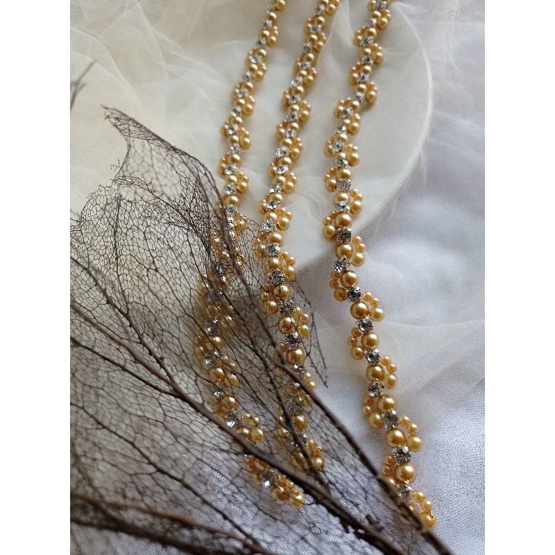Jual Payet rangkai mutiara rangkai belt baju hiasan kebaya | Shopee ...