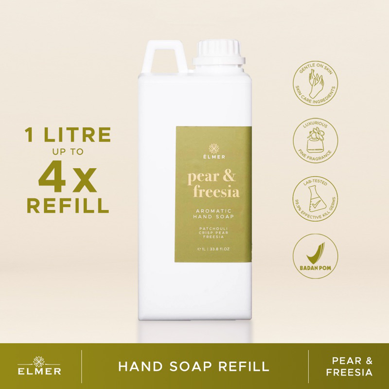 Jual ELMER Pear & Freesia Refill Hand Soap 1000ml Gel Aromatic ...