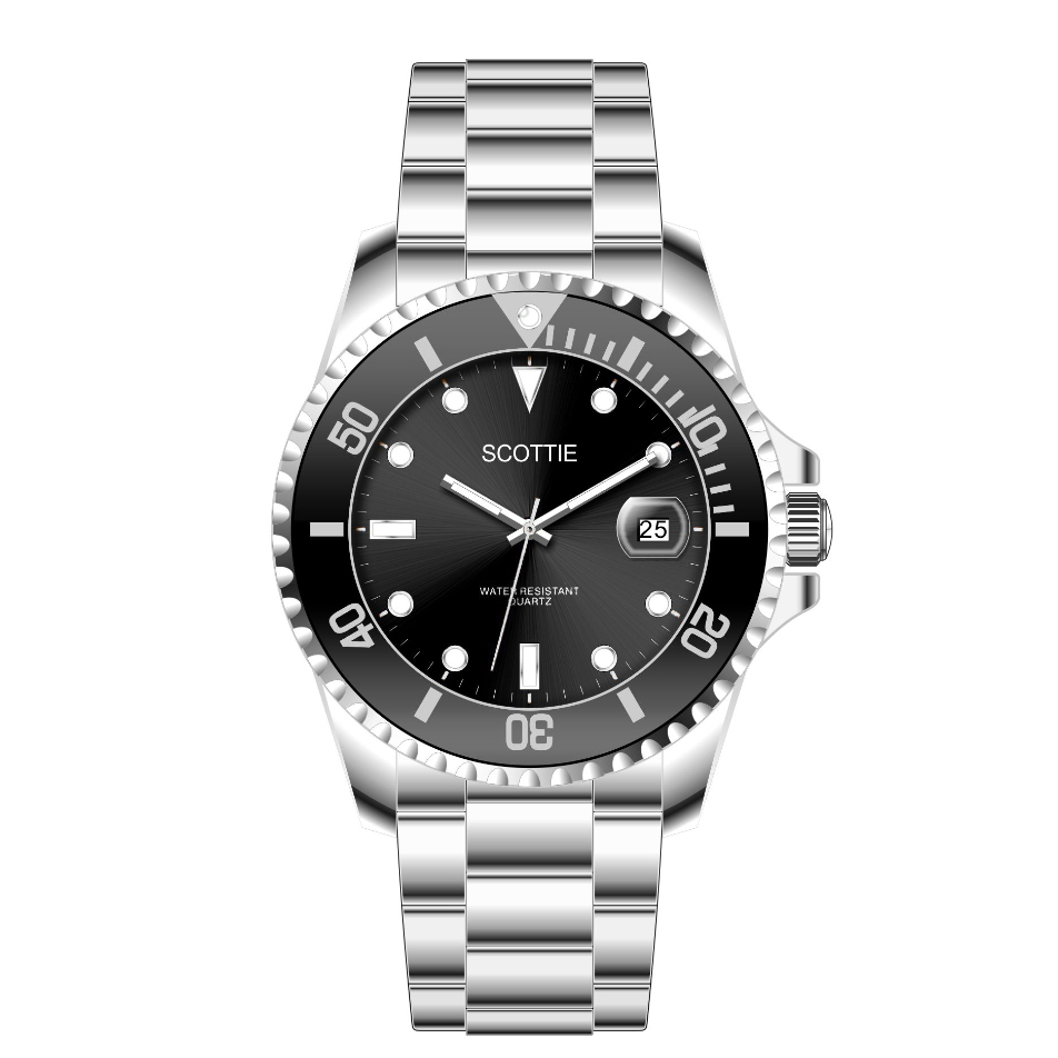 Jual Scottie Everett Jam Tangan Pria Tahan Air Steel Strap Formal ...
