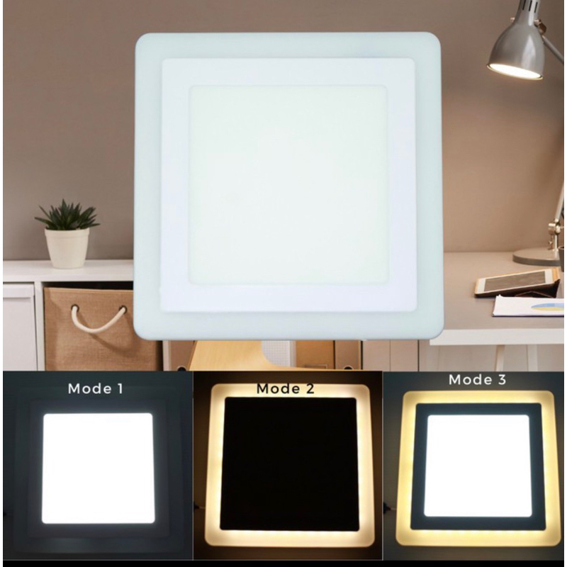 Jual Lampu Downlight 2 Warna LED 18W + 6W Putih list Kuning / Biru 24W ...