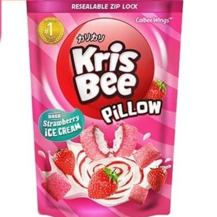 Jual KRISBEE PILLOW STRAWBERRY ICE CREAM 100 gr | Shopee Indonesia