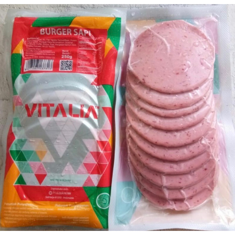Jual Vitalia Smoked Beef Burger Daging Sapi 250gr Isi 10 Pcs | Shopee ...