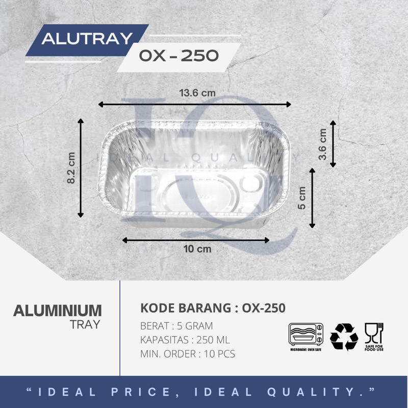 Jual WADAH ALUMUNIUM FOIL CUP OX 250 / ALUMINIUM FOIL TRAY OX-250 + TUTUP PER PCS | Shopee Indonesia