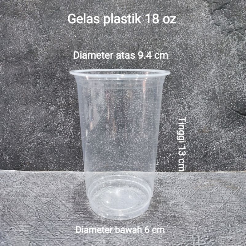 Jual Gelas Plastik 18 oz PP isi 50 pcs Cup Plastik 540 ml | Shopee ...