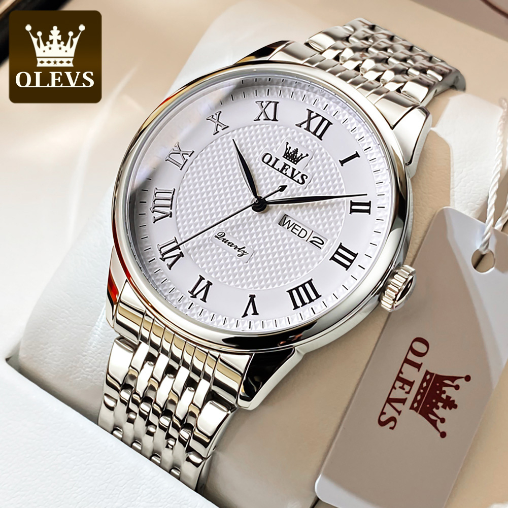 Jual OLEVS Jam Tangan Pria Original Anti Air Analog Keren Luxury ...