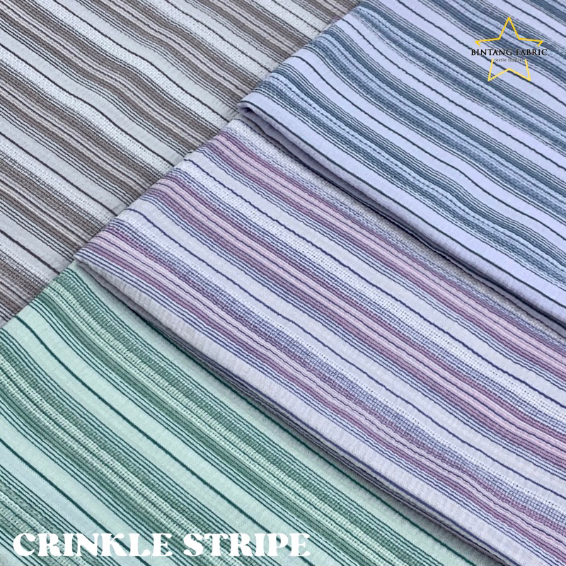 Jual Bahan Kain Crinkle Cringkle Motif Stripe 0,5 Meter | Shopee Indonesia