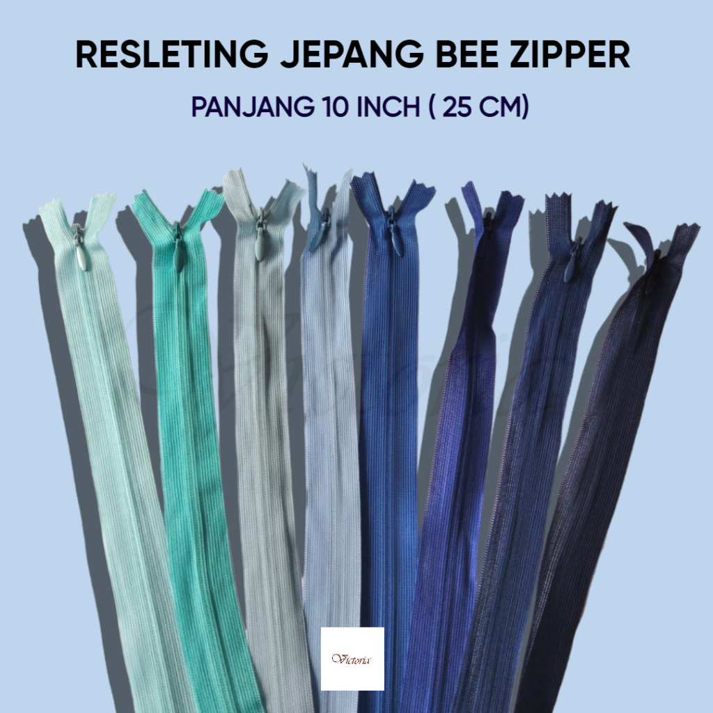 Jual RESLETING JEPANG MERK BEE ZIPPER 10 INCH ( 25 CM) ANEKA WARNA ...