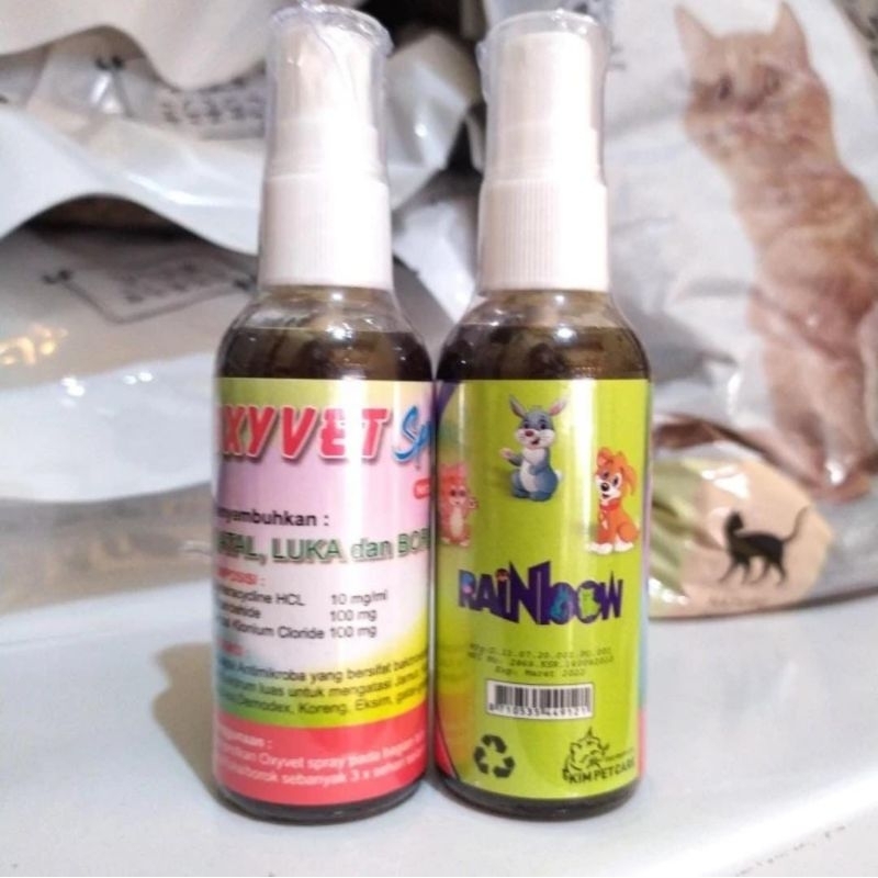 Jual Obat Luka Gatal Borok Kucing anjing Obat Oxyvet spray 60ml rainbow ...