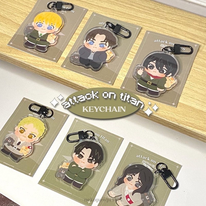 Jual nekopawprints: aot attack on titan acrylic keychain – gantungan ...