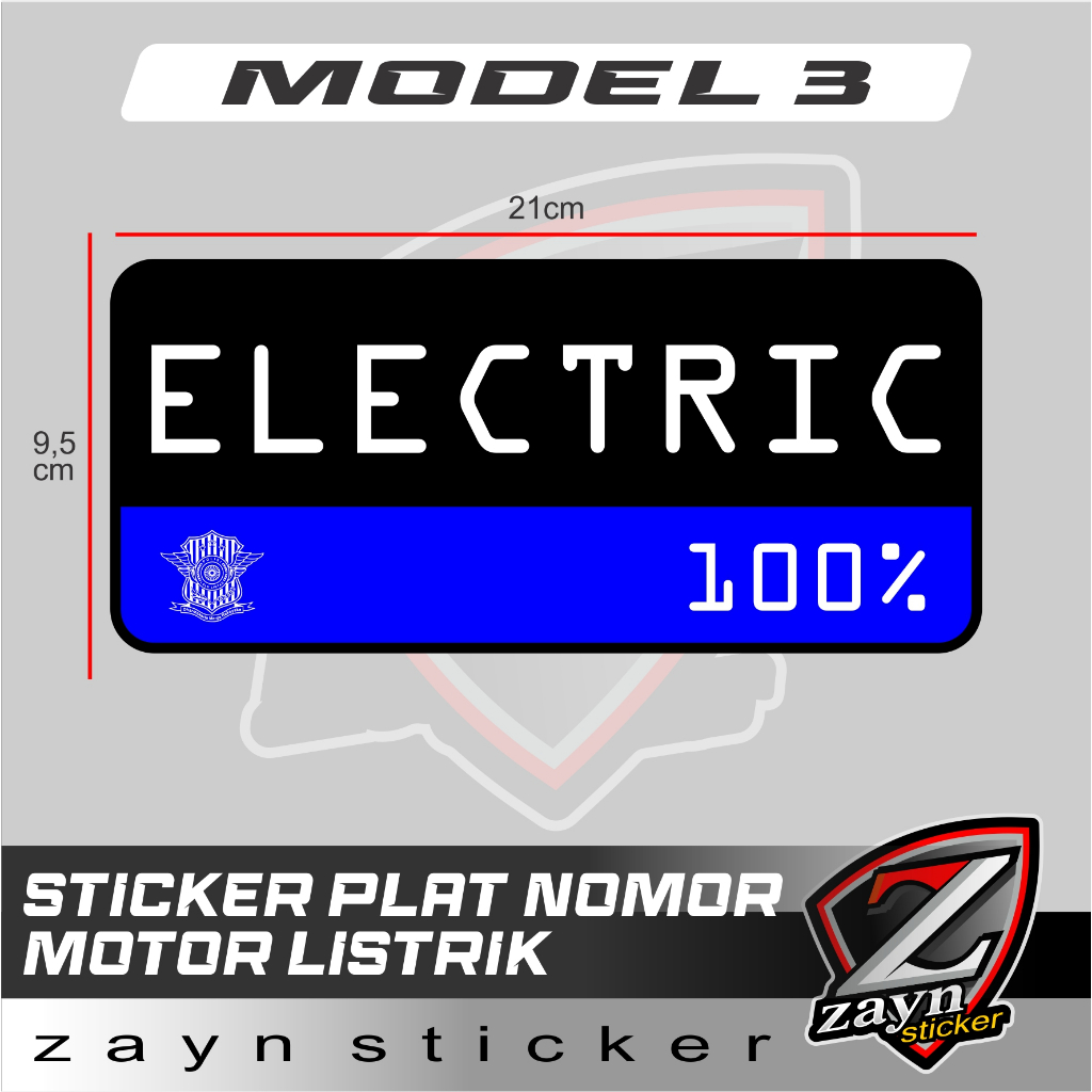 Jual STICKER STIKER PLAT NOMOR MOTOR LISTRIK ELECTRIC UWINFLY VESPA ...