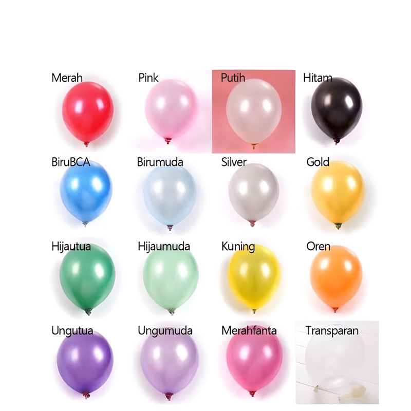 Jual BALON LATEX METALIK 12 INCH | Shopee Indonesia