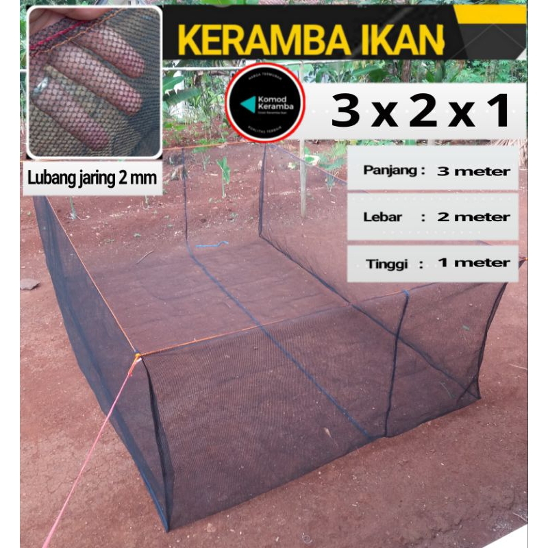 Jual keramba ikan 3x2x1 jaring hapa polinet waring kasa hijau apung ...