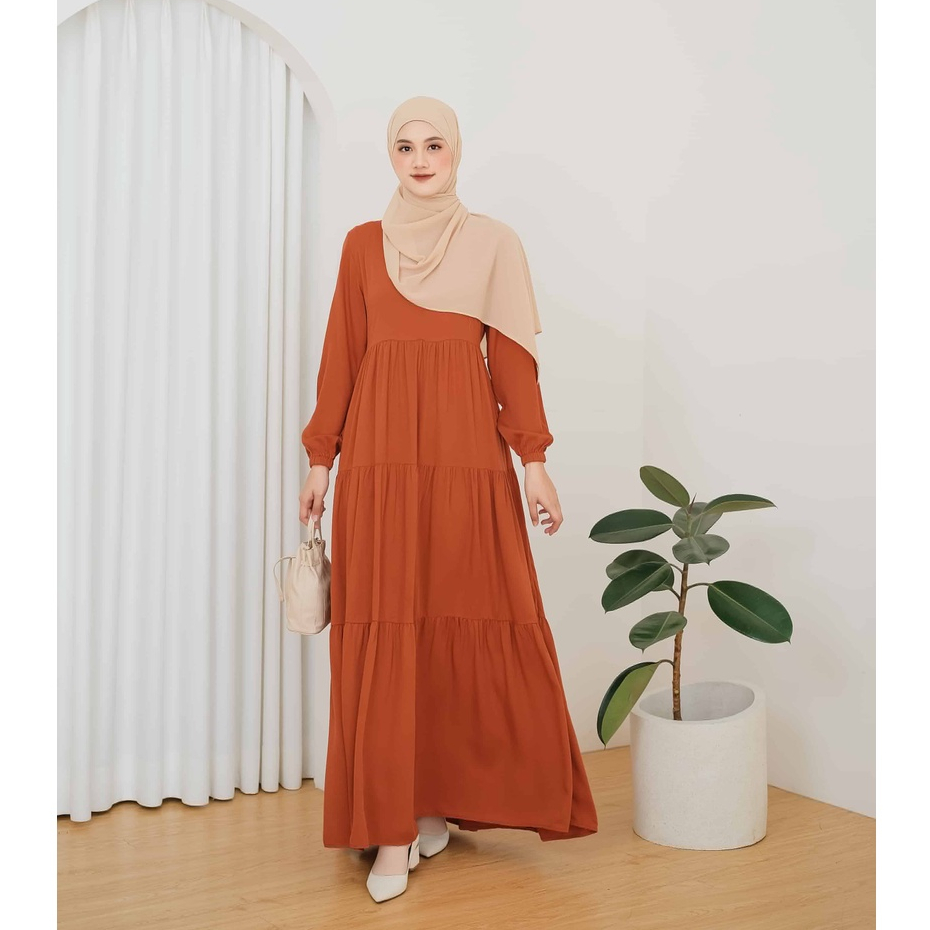 Jual Le Khari Cassandra Basic Gamis Polos Rayon Tebal Adem Homedress ...