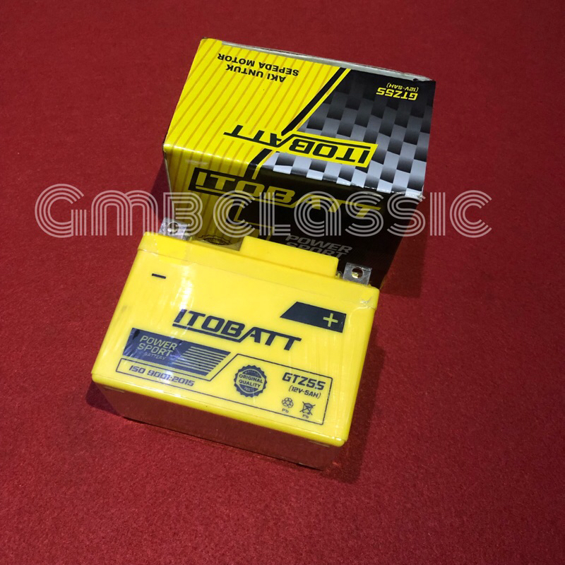 Jual Aki accu motor honda beat GTZ5S 12V-5AH aki kering merk itobatt ...