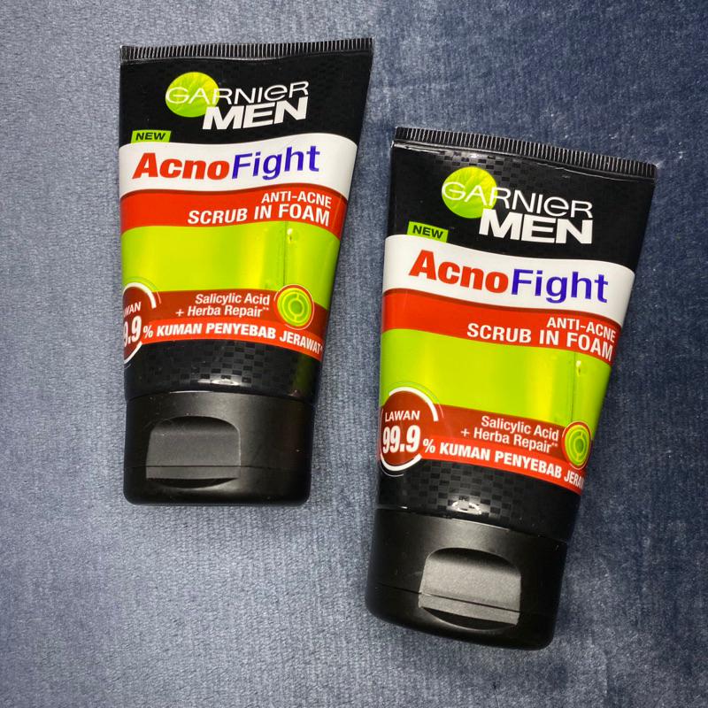 Jual Garnier Men Acno Fight Anti-Acne Scrub In Foam Cleanser 100 ml | Shopee Indonesia
