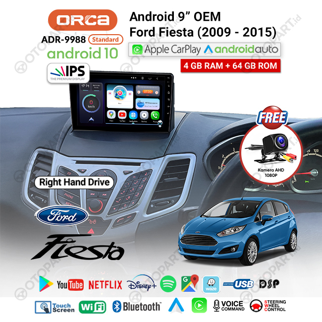 Jual Head Unit Android Ford Fiesta 2009-2015 9" inch ORCA RHD | Shopee Indonesia