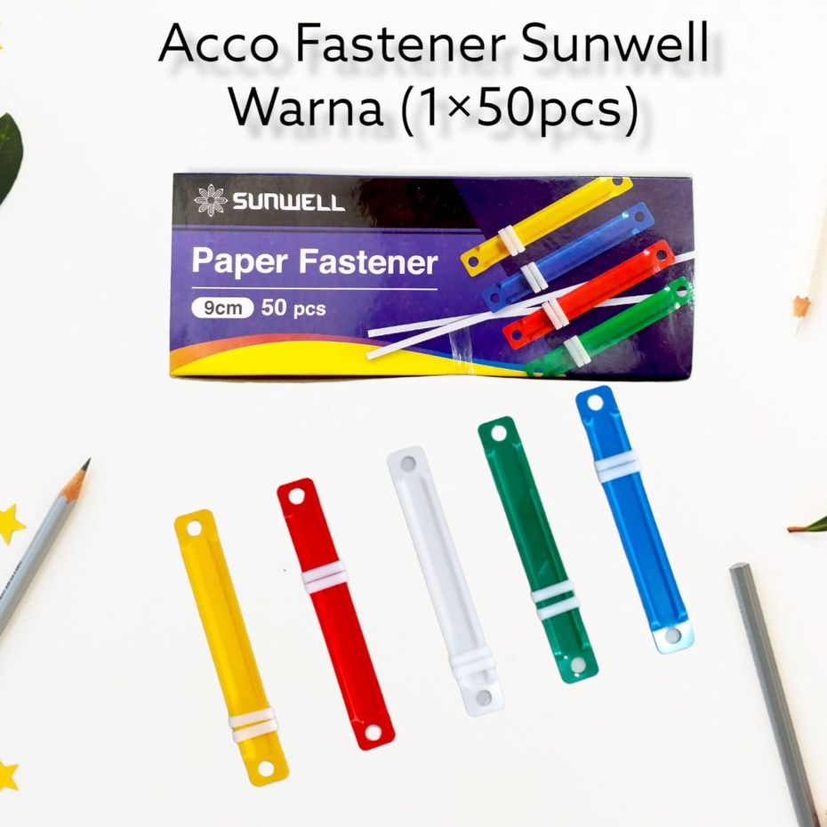 Jual Acco Fastener/Pengikat kertas Plastik Warna warni | Shopee Indonesia
