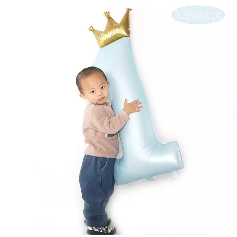 Jual BALON ANGKA SATU (1) JUMBO MAHKOTA PRINCE PRINCESS | Shopee Indonesia
