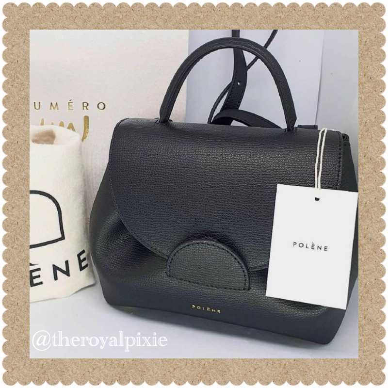 Jual Polene Numero Un Nano BLACK Textured Calf Leather Polene Bag Tas ...