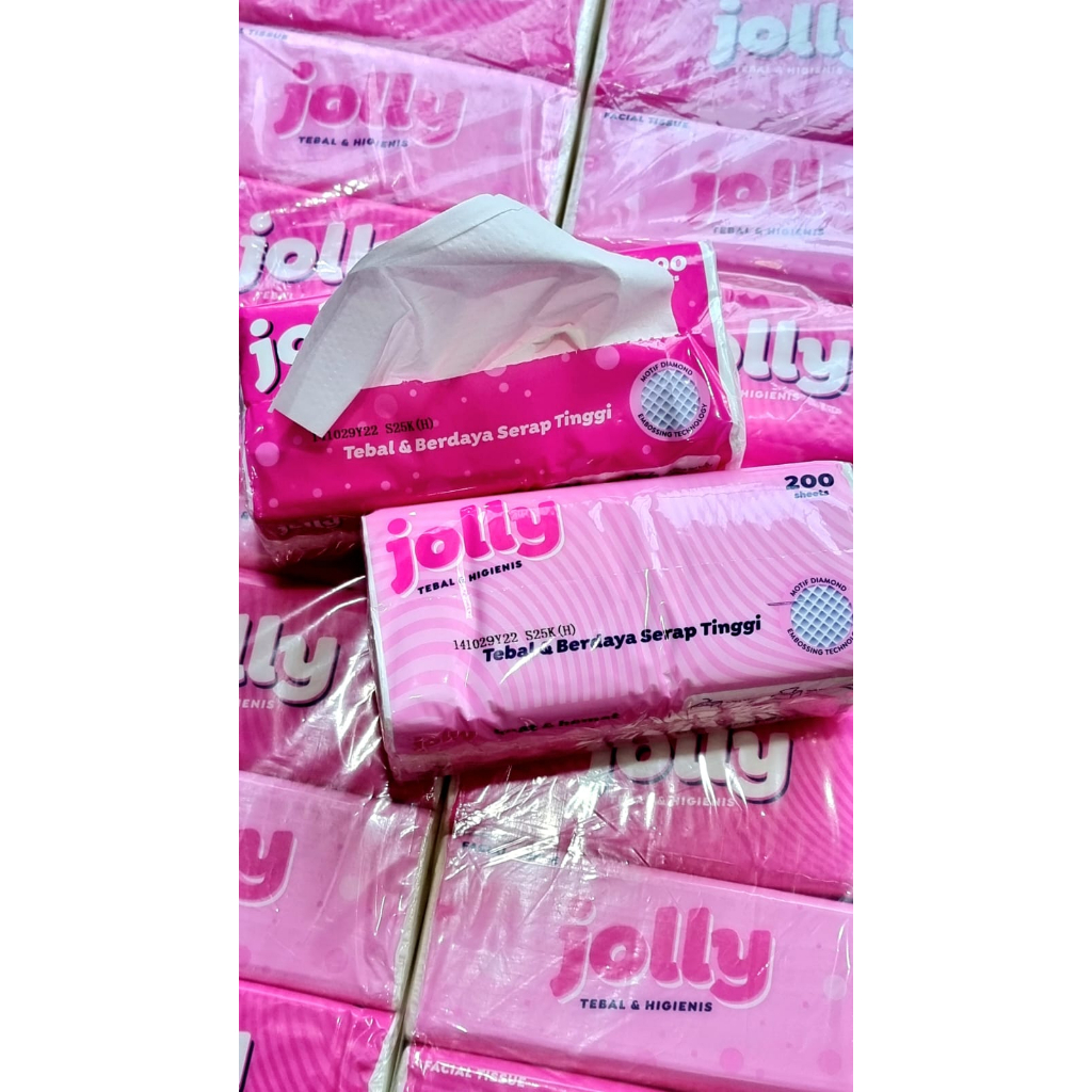 Jual 1 Pax isi 4 Tisu Jolly By Paseo 200 Sheets 2 ply Tissue Facial ...