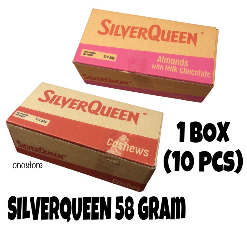 Jual Silverqueen Cokelat Almond Cashew 55 Gram 1 BOX (10 PCS) | Shopee ...