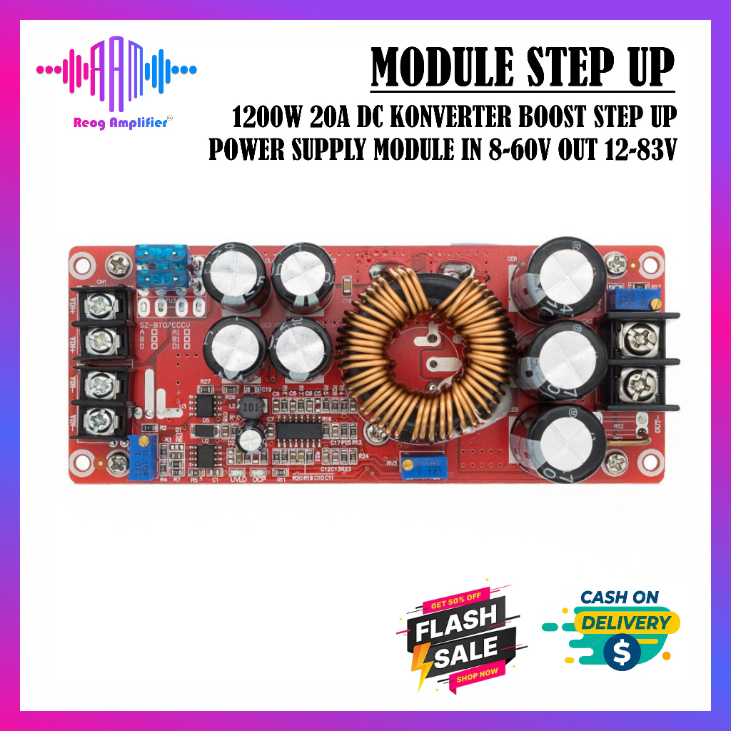 Jual 1200w 20a Dc Konverter Boost Step Up Power Supply Module In 8-60v ...