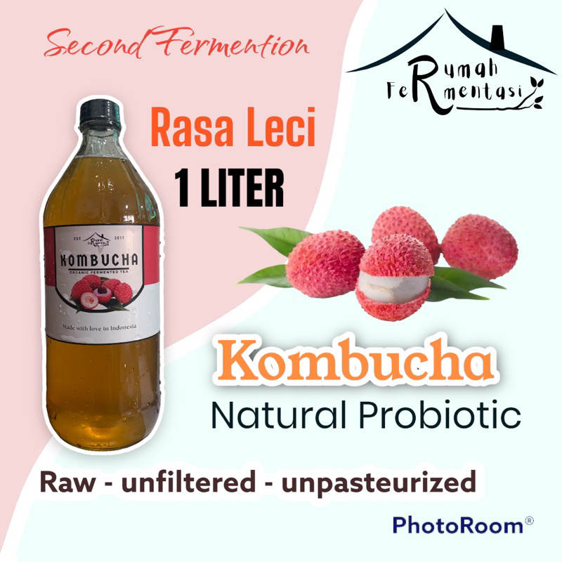 Jual Kombucha Lychee (Leci) 1000ml | by Rumah Fermentasi | Shopee Indonesia