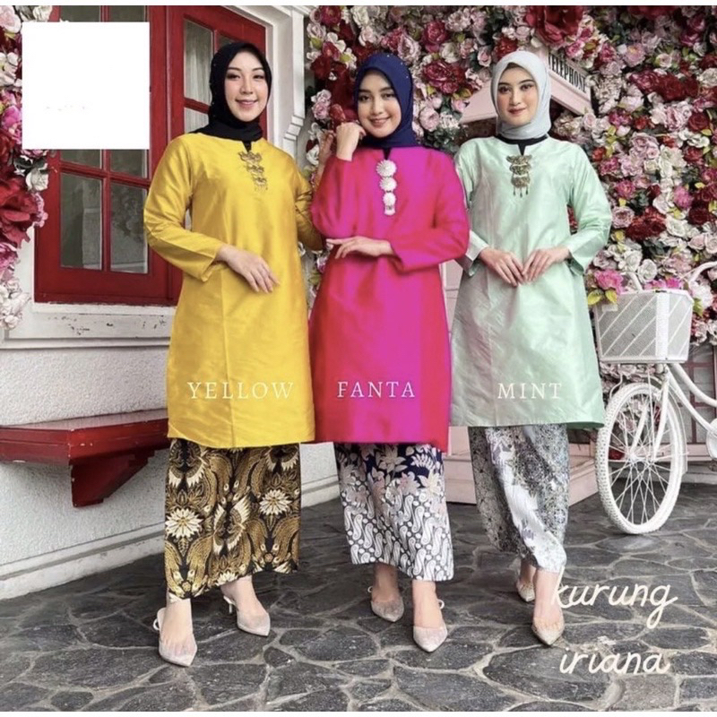 Jual ATASAN KEBAYA KURUNG MODERN NEW TAFFETA / TAFETA POLOS SITI NURBAYA/ KEBAYA KEKINIAN/KEBAYA ...