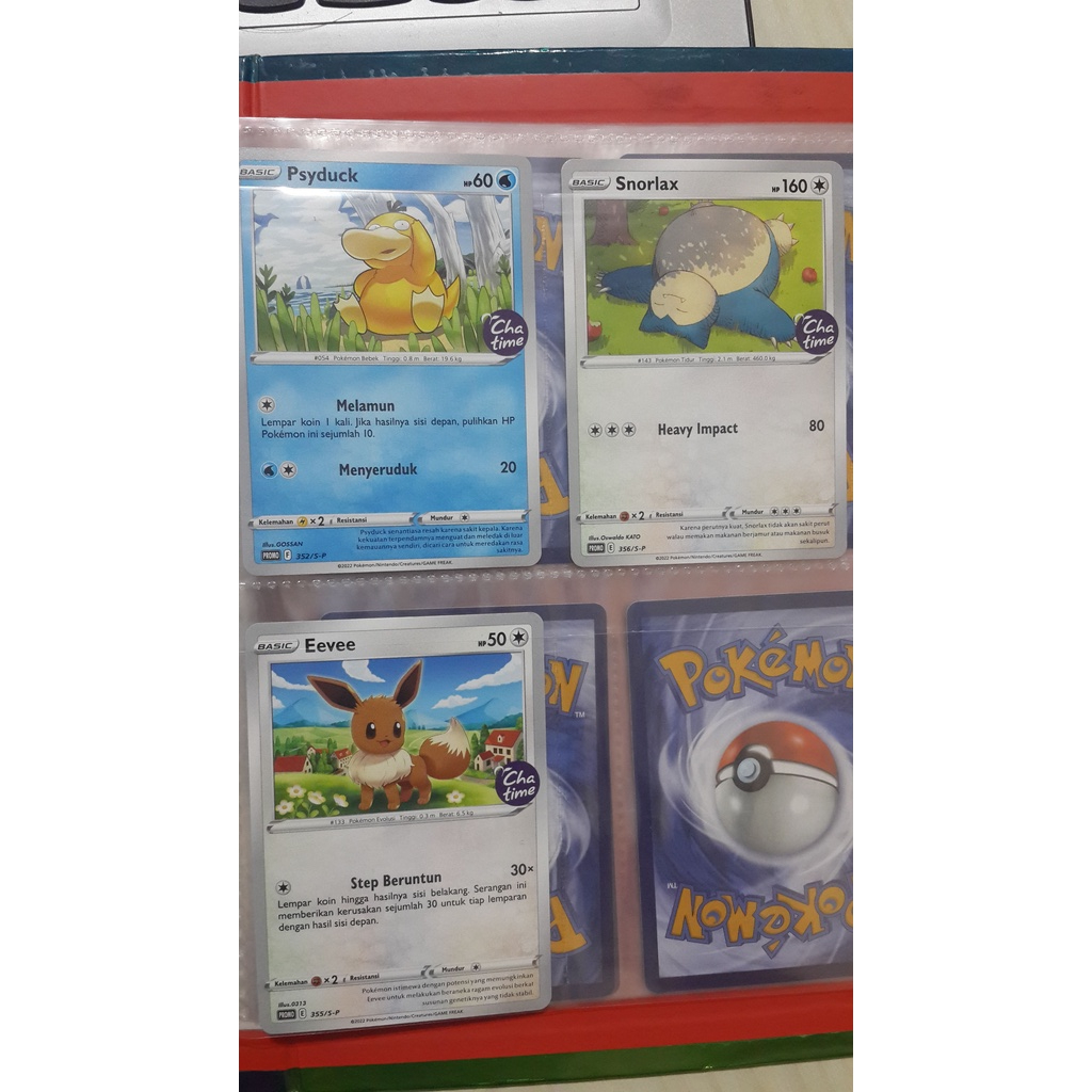 Jual POKEMON TCG EVEE PSYDUCK & SNORLAX PROMO CHATIME | Shopee Indonesia