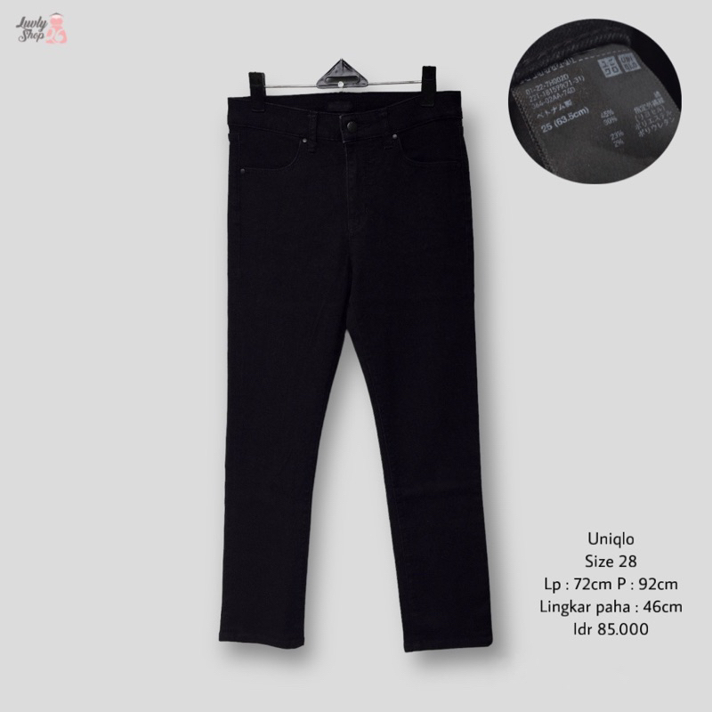 Jual uniqlo highwaist jeans hitam | Shopee Indonesia