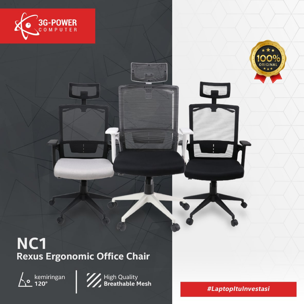 Jual Rexus NC1 Ergonomic Office Chair - Kursi Kantor | Shopee Indonesia