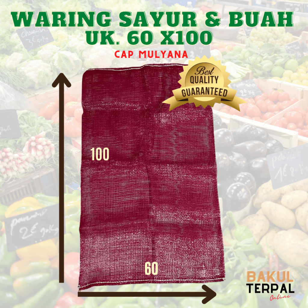 Jual Waring Sayur dan Buah Uk. 60 X 100 Merk Mulyana Warna Merah ( min ...
