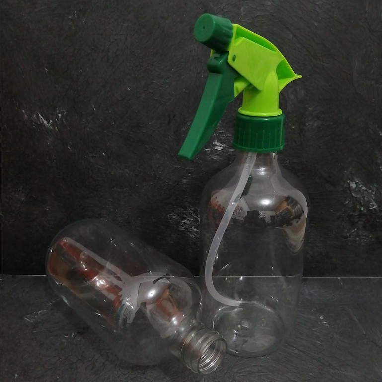 Jual BOTOL KISPRAY 500 ML BENING TUTUP HIJAU / BOTOL KEMASAN SEMPROT ...