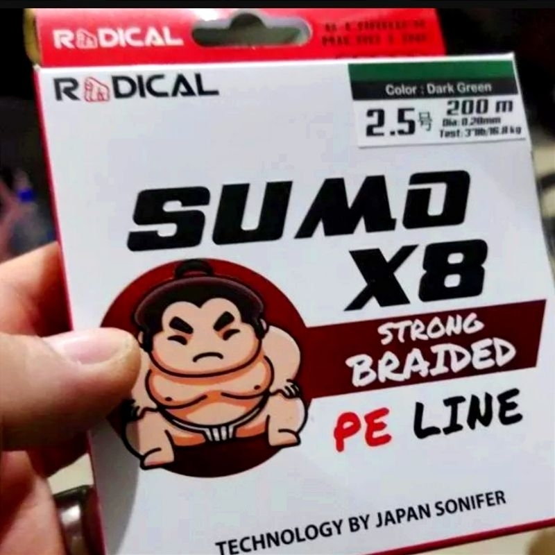 Jual Benang PE Sumo x8 Radical isi 200m murti color | Shopee Indonesia