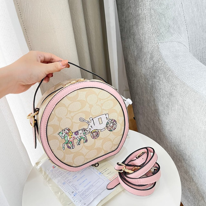 Jual CB180 Round Bag Coach Tas Bulat Wanita Branded Hand Bag Sling Bag ...