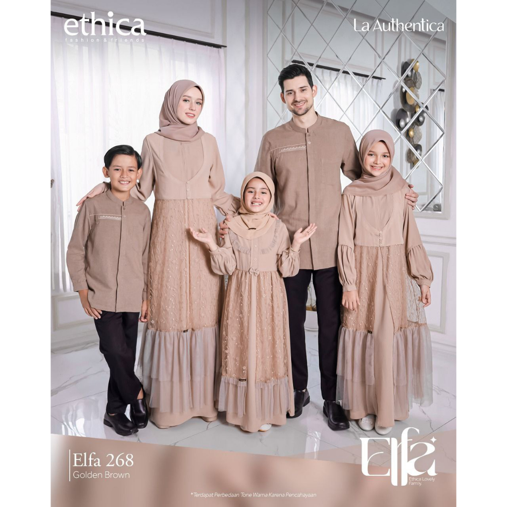 Jual ETHICA Sarimbit Keluarga Lebaran Elegan ELFA 268 Golden Brown ...