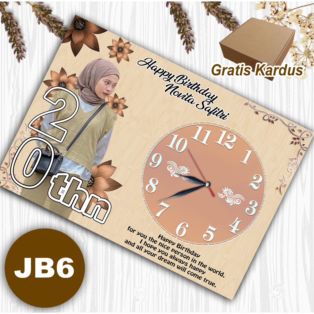 Jual Kado ulang tahun: jam dinding foto custom ukuran 20x30 ( hadiah ...