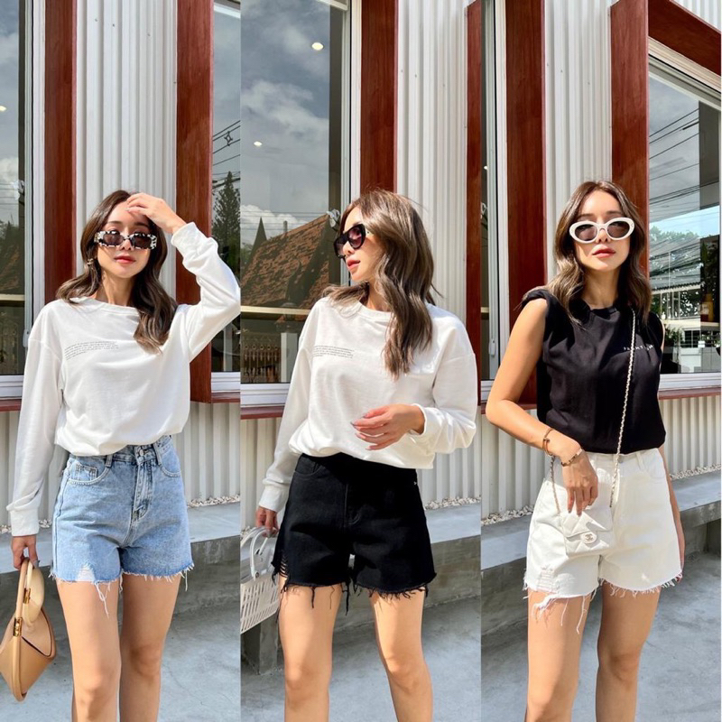 Jual HOTPANTS PROMTHONG JEANS 30118 HIGHWAIST RIPPED SHORT HOTPANTS ...
