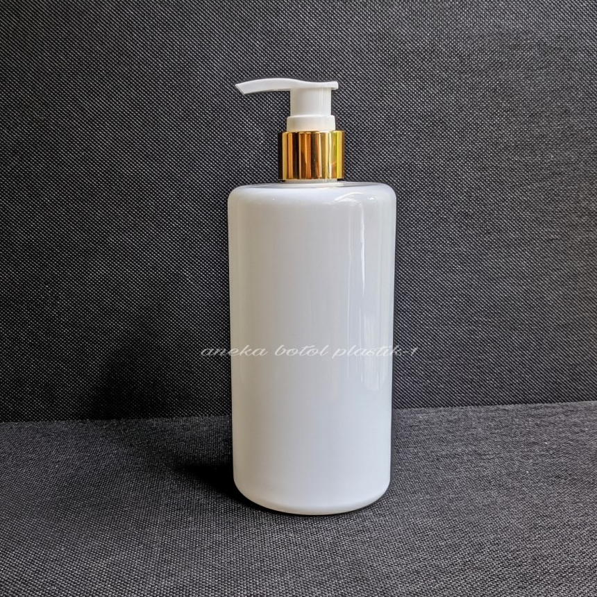 Jual Botol Pump 500ml Neck 24 Putih Pump Lotion Gold / Botol Sabun Cair Pump 500ml Putih ...