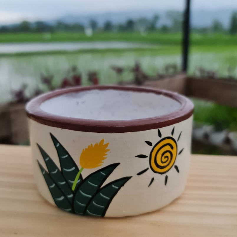 Jual Pot Lukis Diameter 12 cm x 6 cm l Pot Lukis Gerabah l Vas Tanah ...