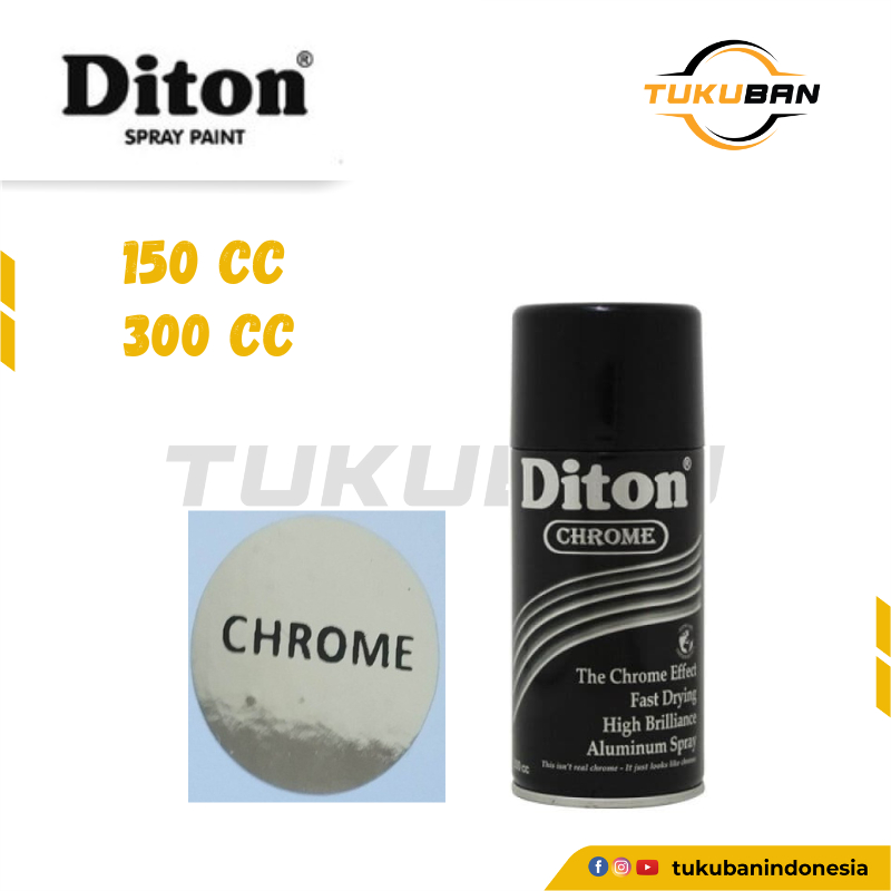 Jual Cat semprot/ spray paint Diton warna chrome/ stainless steel 300 ...