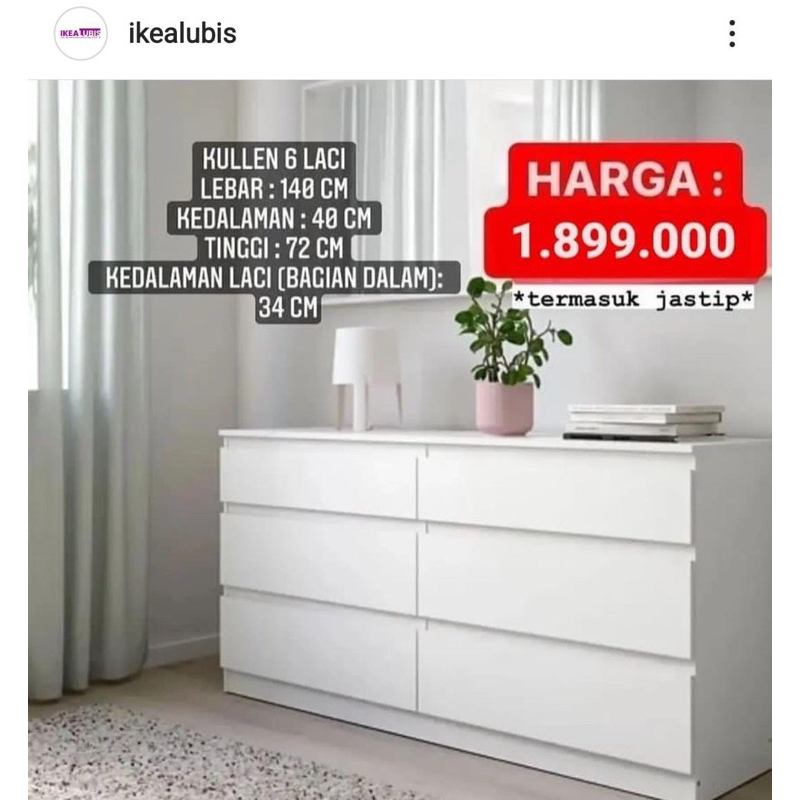 Jual kullen ikea 6 laci | Shopee Indonesia